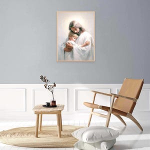Jesus Hugging Boy Watercolor, Christian Painting, Jesus With Children ...
