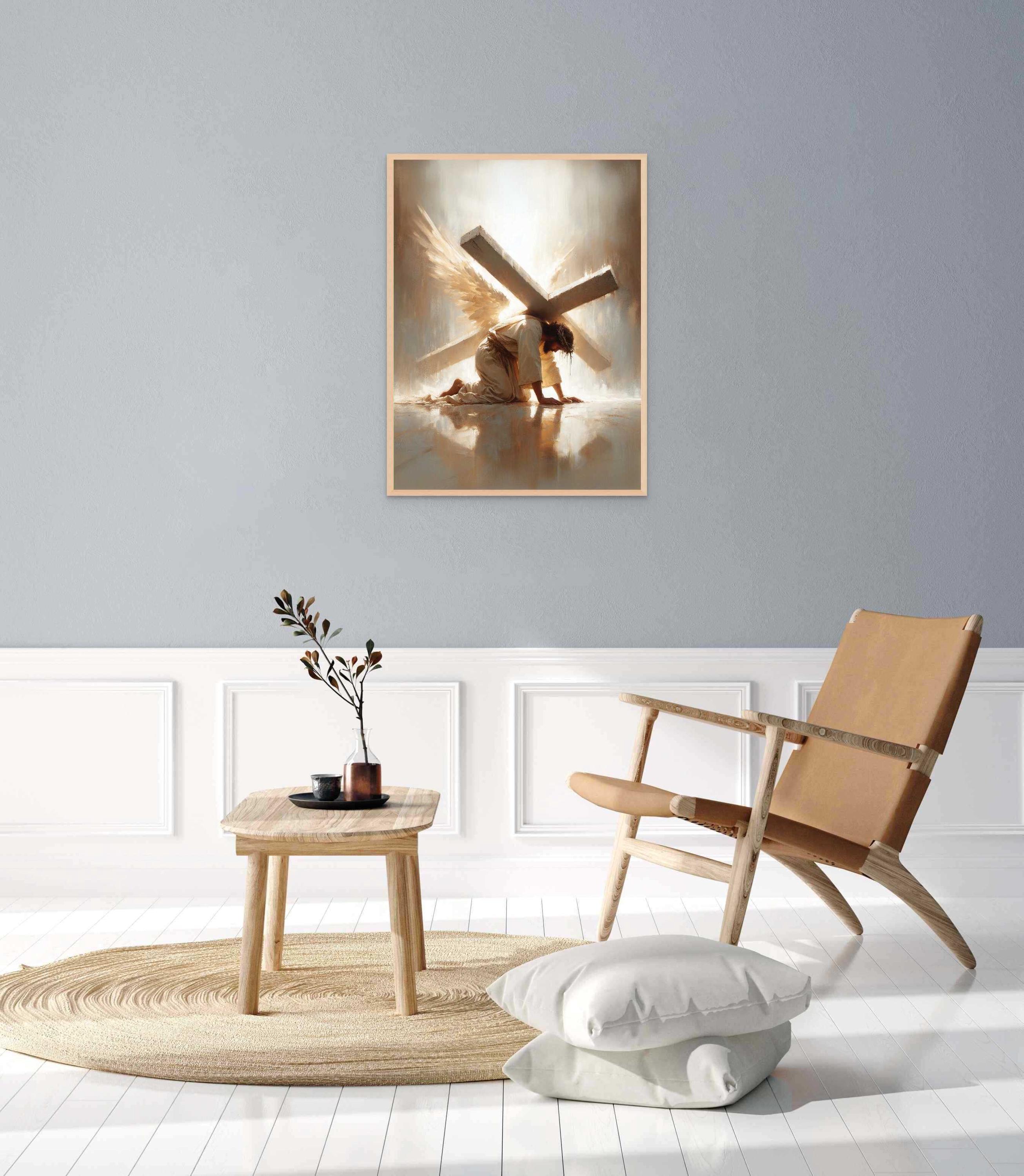 Jesus Falls the First Time, Christian Art, Bible Wall Art, Jesus ...