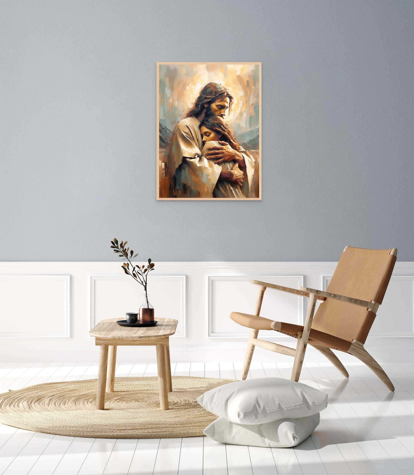 Safe Haven, Digital Christian Art, Jesus Hugging Woman Art, Jesus and ...