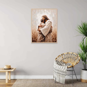 Embrace Him, Christian Art, Jesus Hugging Man, Jesus Wall Art, LDS Art ...