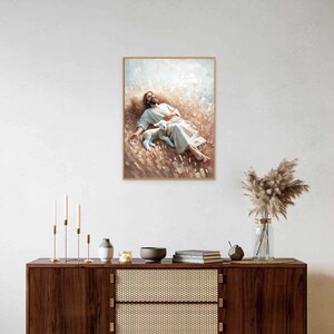 Sunday Rest, Digital Christian Art, Jesus Christ With Lamb, Jesus ...