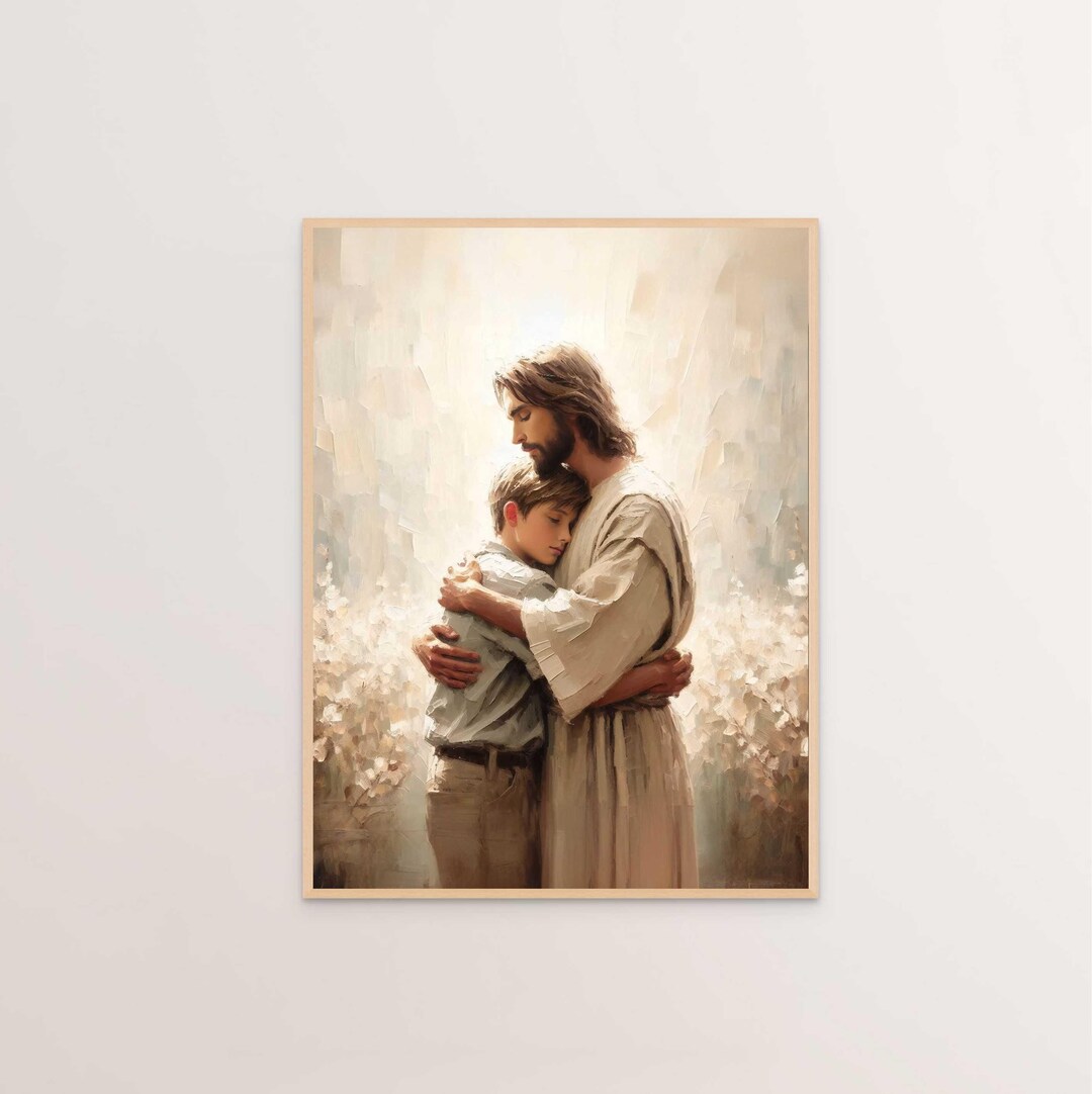 Savior's Trust, Modern Christian Art, Jesus With Boy, Jesus Print, LDS ...