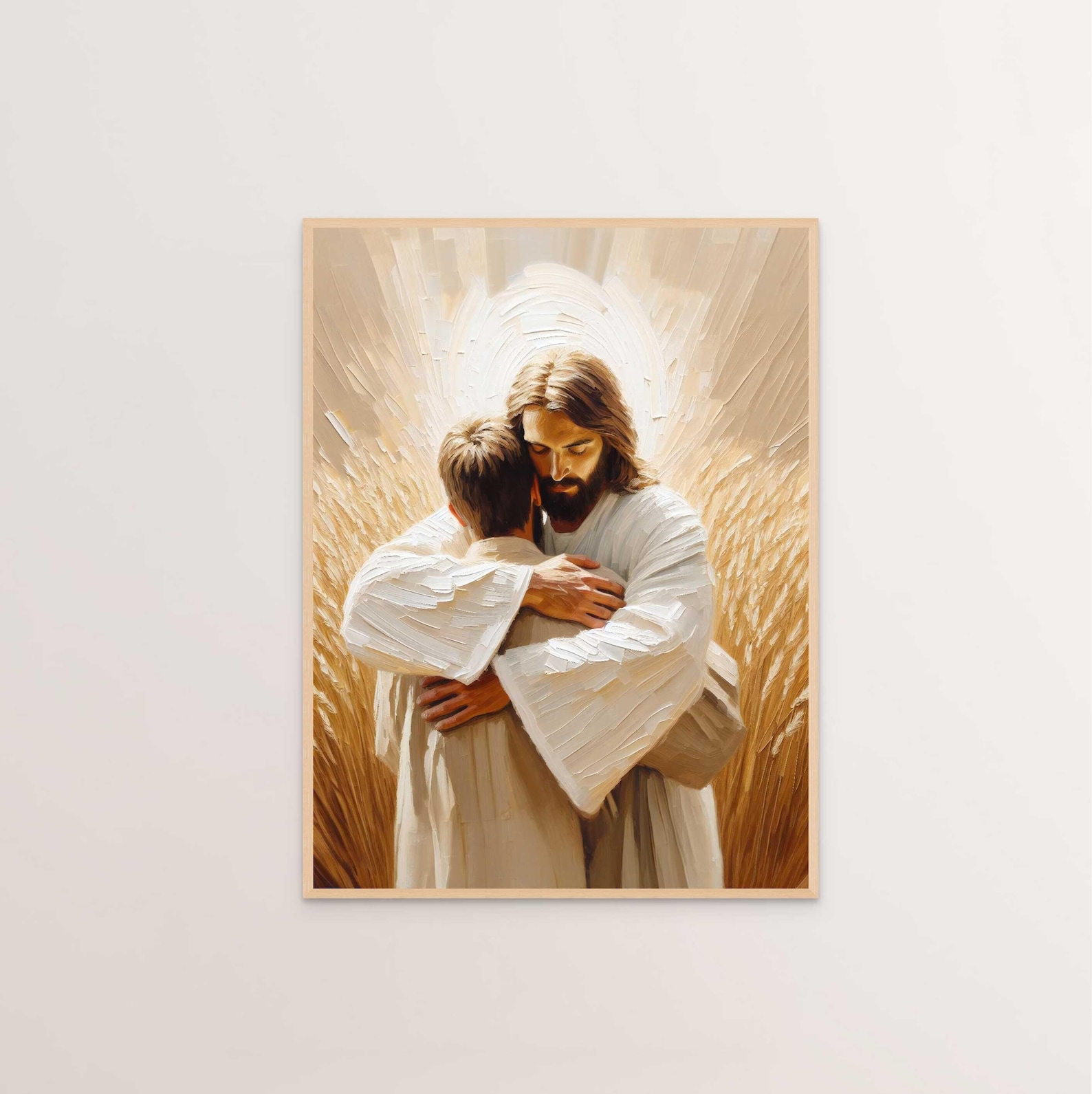 Safe With Him, Christian Art, Jesus Hugging a Man, Jesus Painting, LDS ...