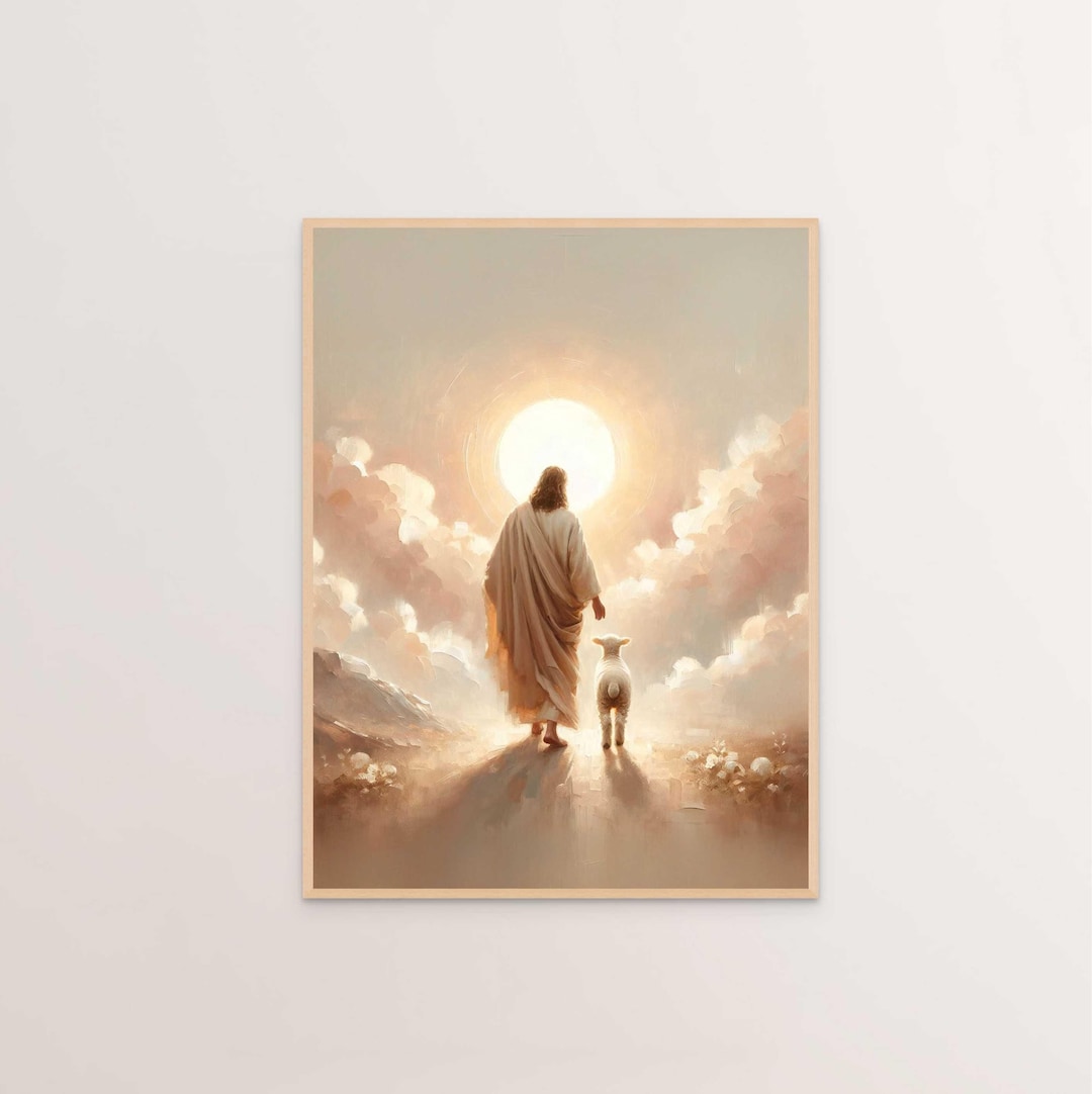 Shepherd and Sun, Christian Painting, Leave the 99, Jesus Wall Art, LDS ...