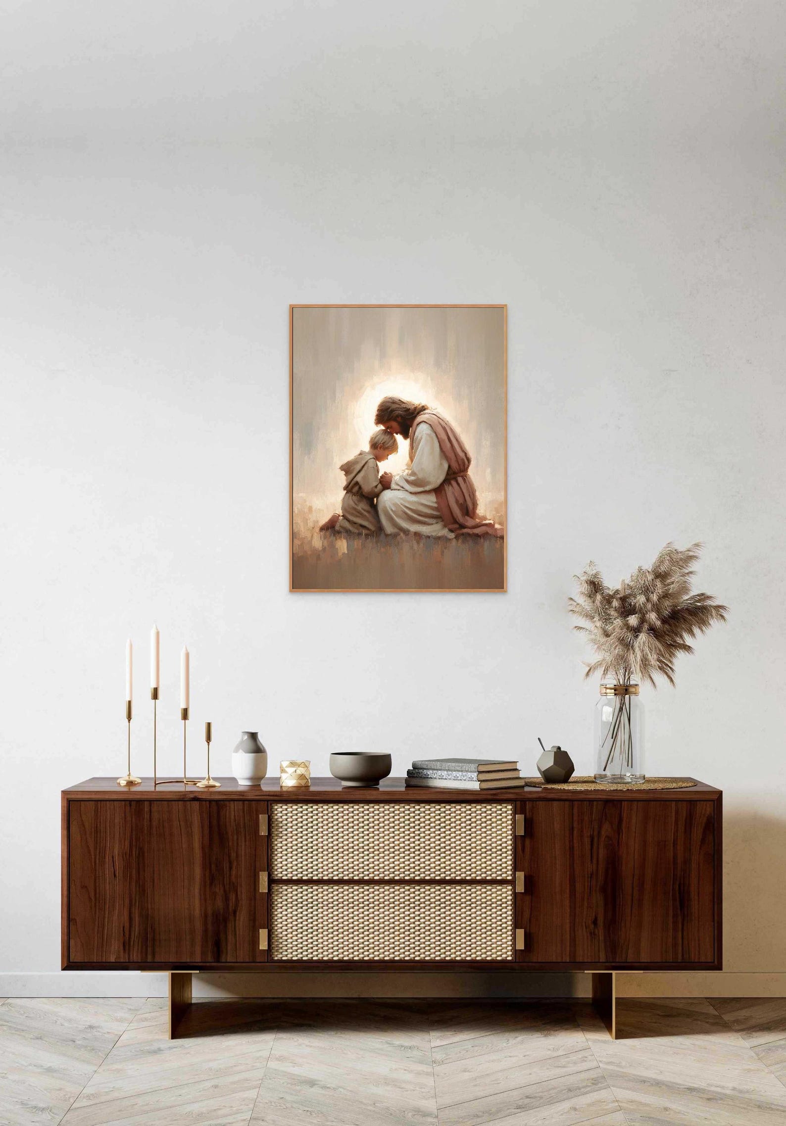 Sacred Bond, Christian Wall Art, Jesus and Boy Praying, Picture of ...