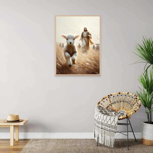 Jesus Will Save the Lamb, Christian Art, Jesus and Lamb, Leave the 99 ...