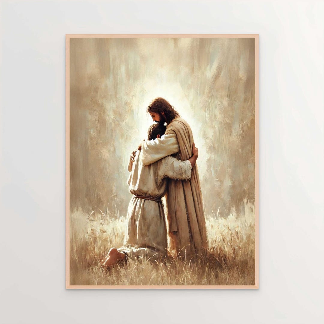 You Are Forgiven, Modern Christian Art, Jesus and Man, Jesus Prints ...