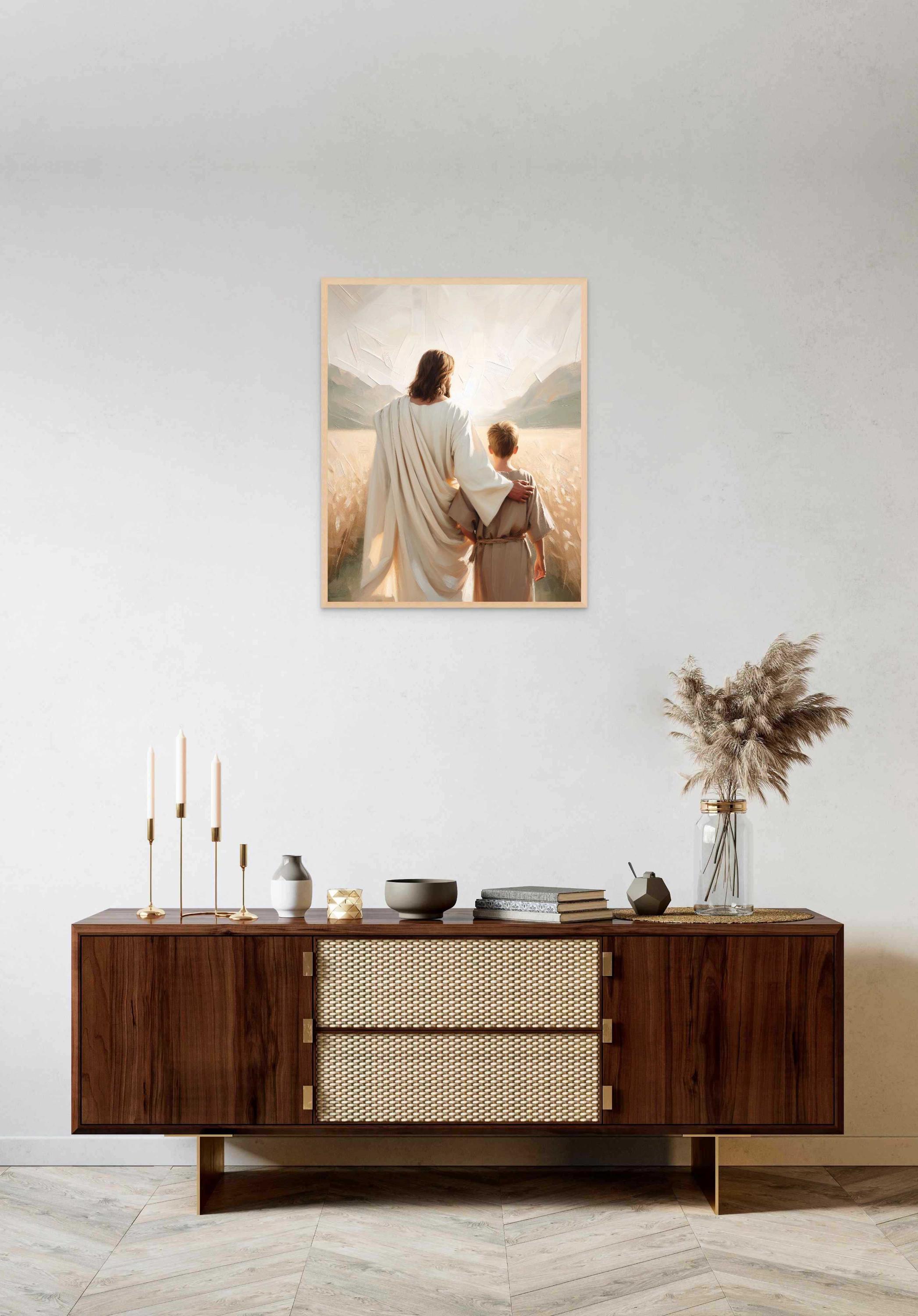 A Guiding Hand, Christian Wall Art, Picture of Jesus and Boy, Jesus and ...