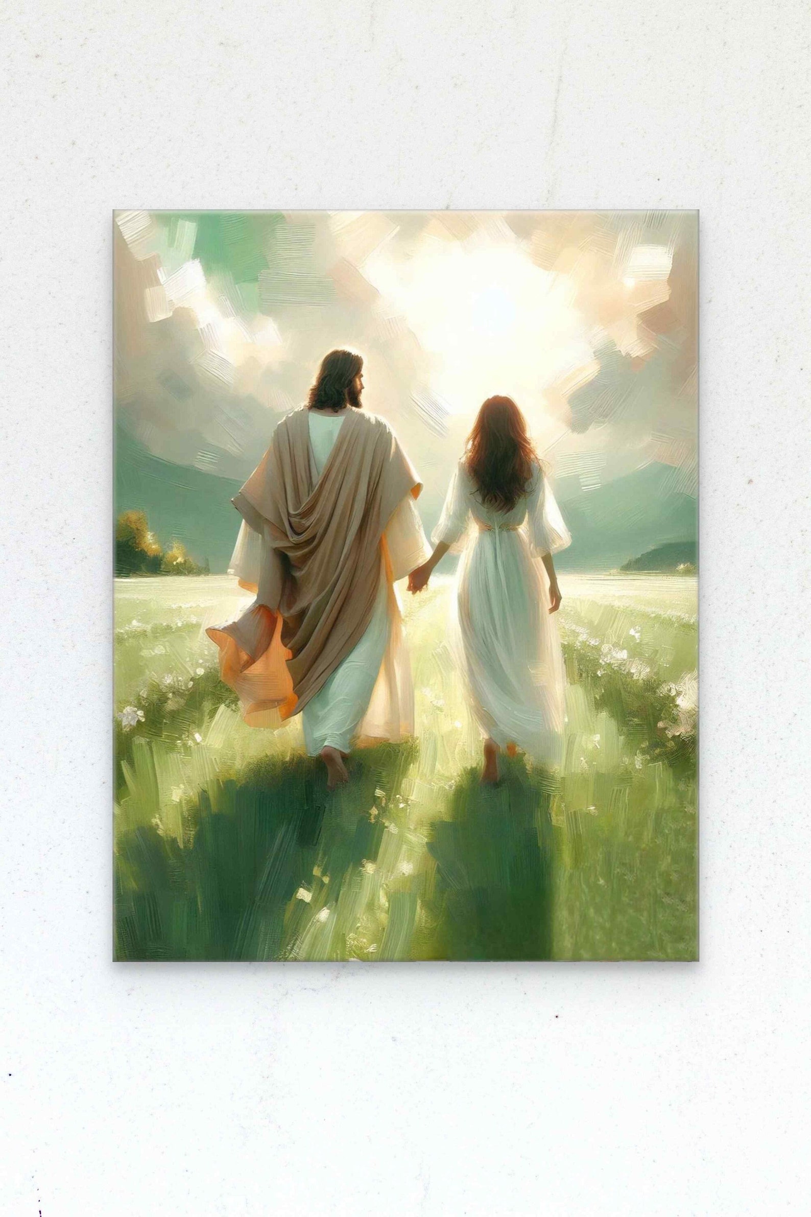 Walk With Me Jesus | Christian Wall Art | Jesus Walking With Woman ...