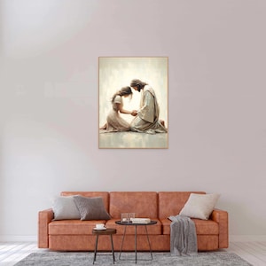 Jesus Comforting Woman, Christian Art, Jesus and Girl, Jesus Painting ...