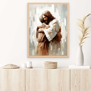 Never-ending Support, Digital Christian Art, Jesus Hugging Man, Jesus ...