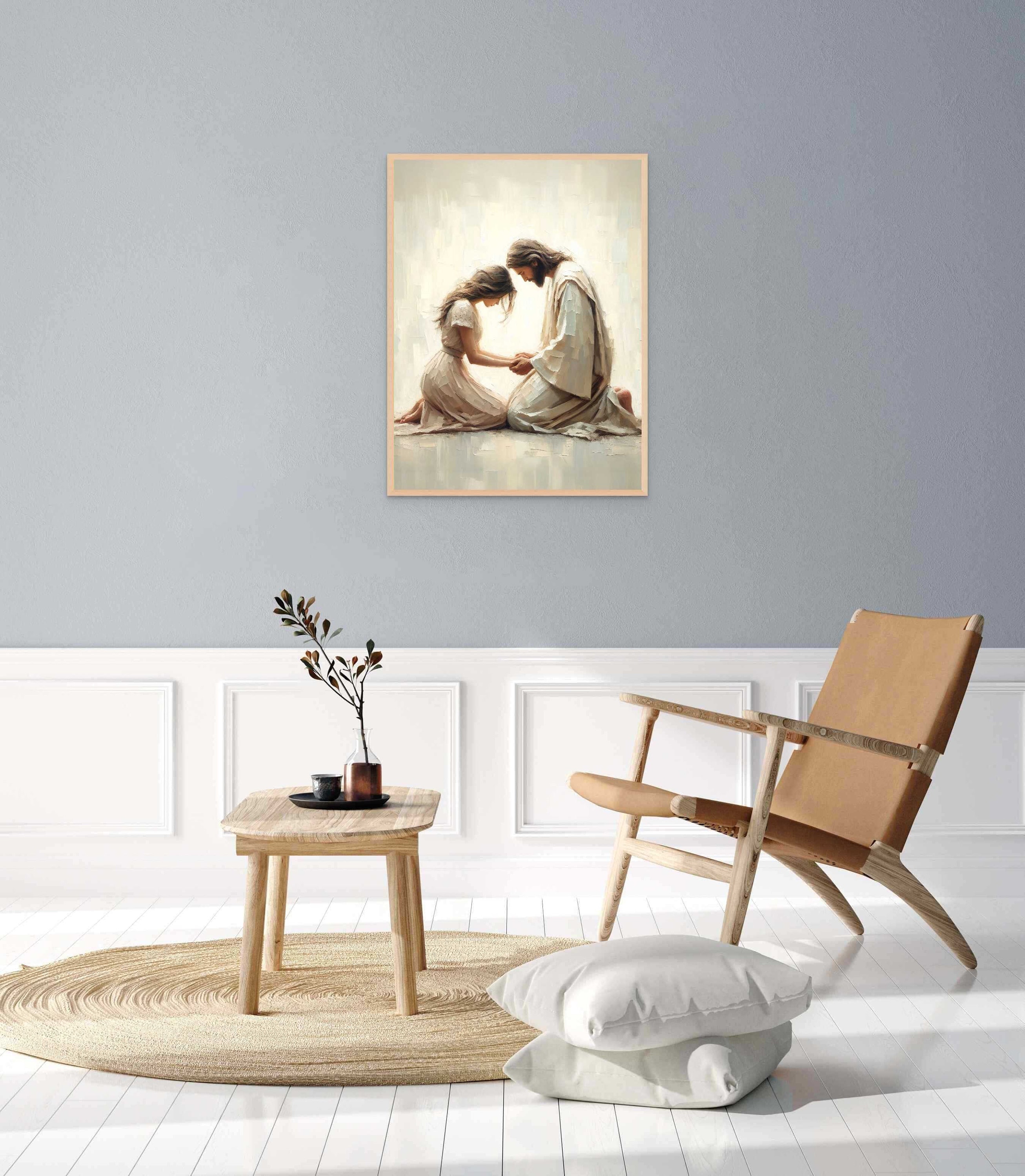 Jesus Comforting Woman, Christian Art, Jesus and Girl, Jesus Painting ...