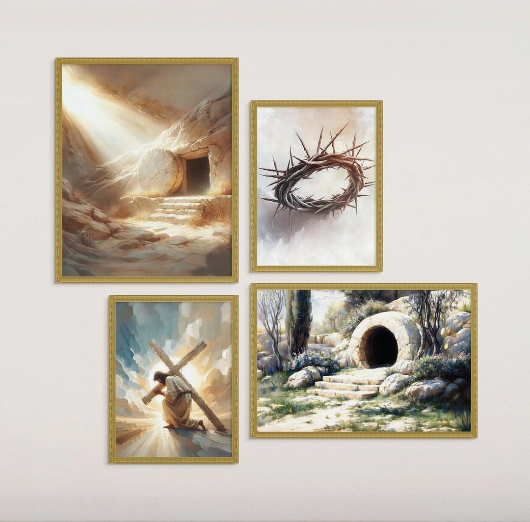 Christian Easter Bundle, Christian Wall Art, the Tomb is Empty, He is ...