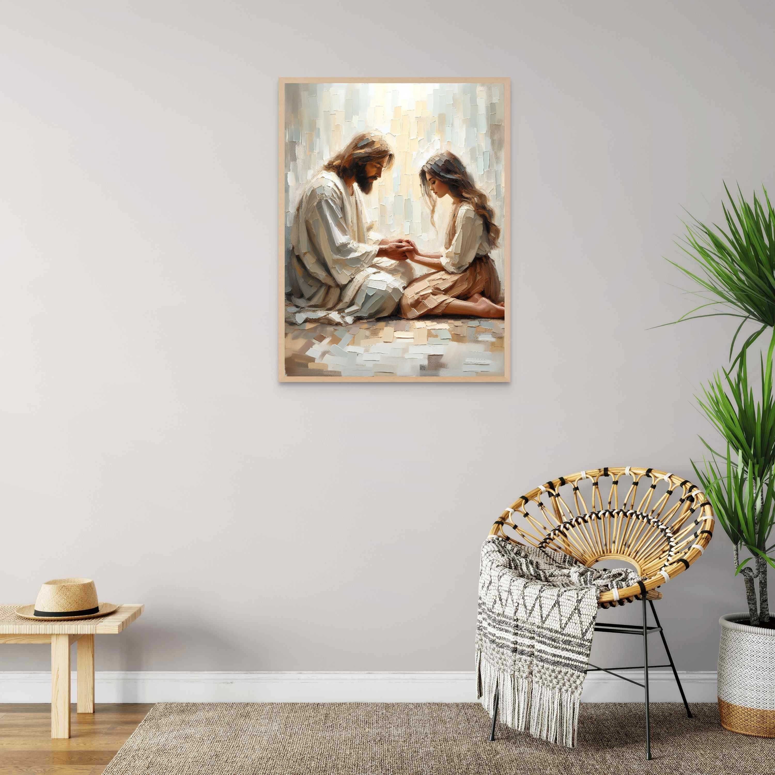 Comfort in Him, Modern Christian Art, Jesus and Her, Jesus Portrait ...