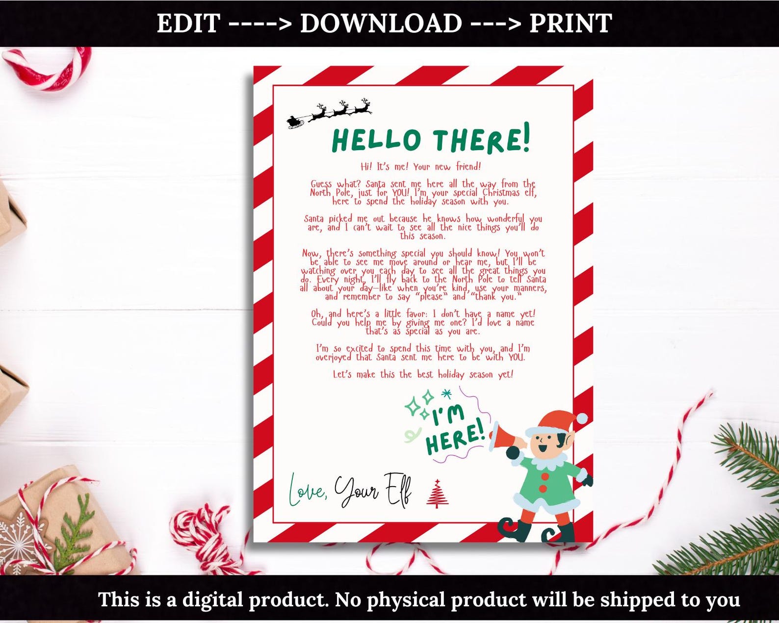 Elf Arrival Letter for Elf on the Shelf Kit, First Time Elf Letter, Elf ...