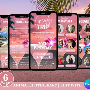 Girls Trip Itinerary Template for Birthday Weekend Itinerary Template ...