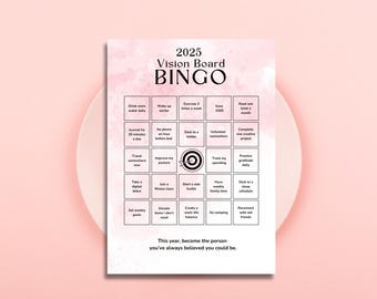 Vision Board Bingo Template Printable and Digital 2025 New Year ...