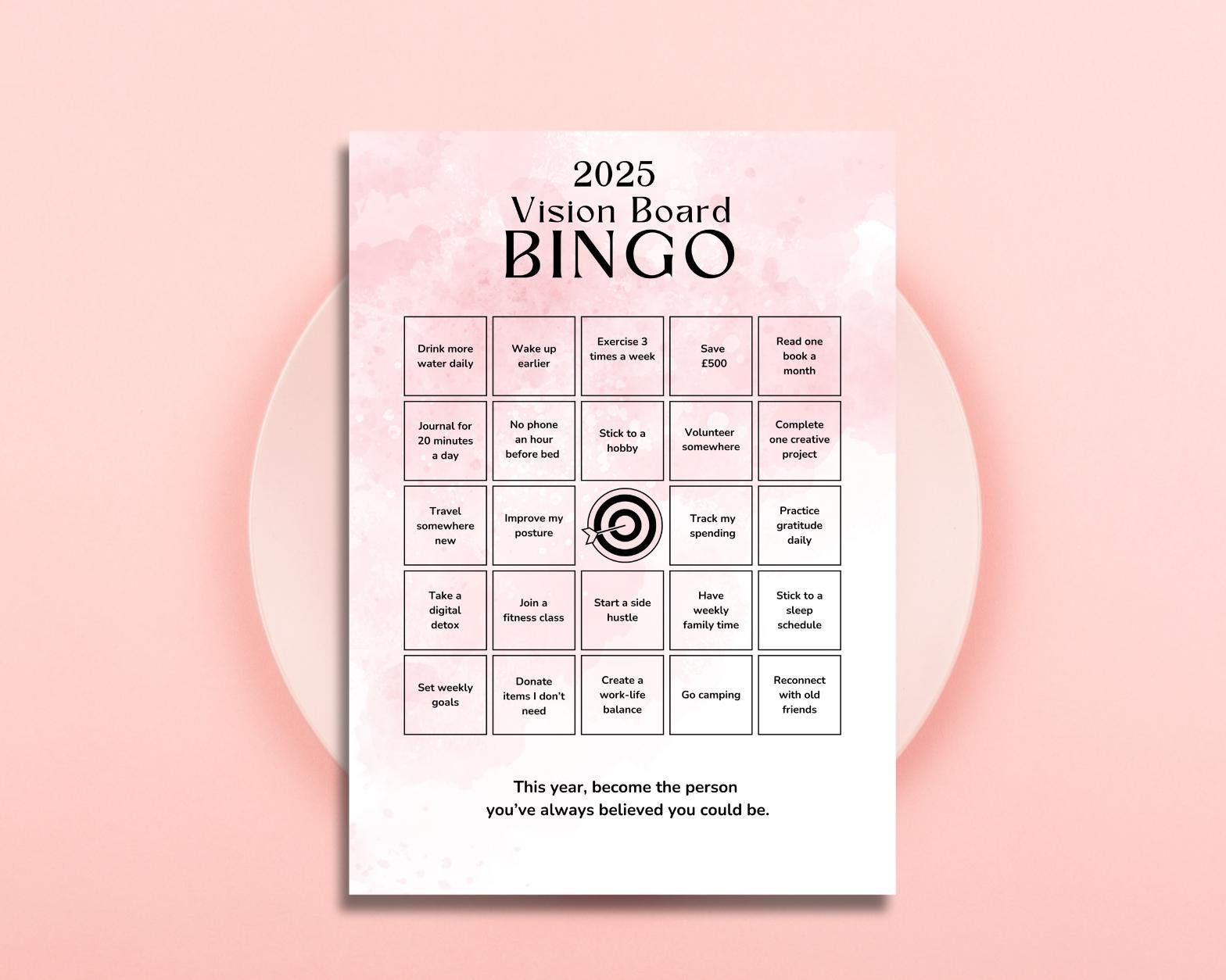 2025 Bingo Card Vision Board Bingo Template Printable 2025 New Year ...