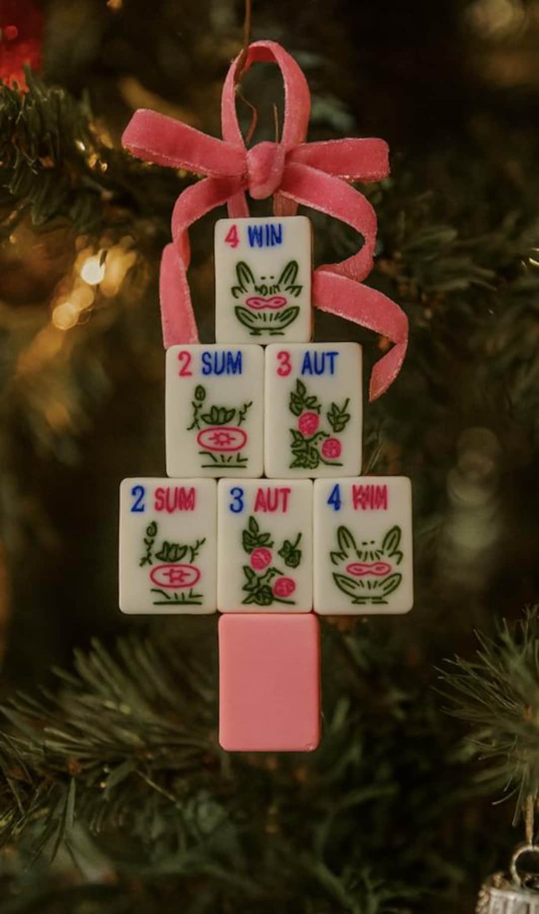 Mahjong Tile Christmas Tree Ornament - Etsy