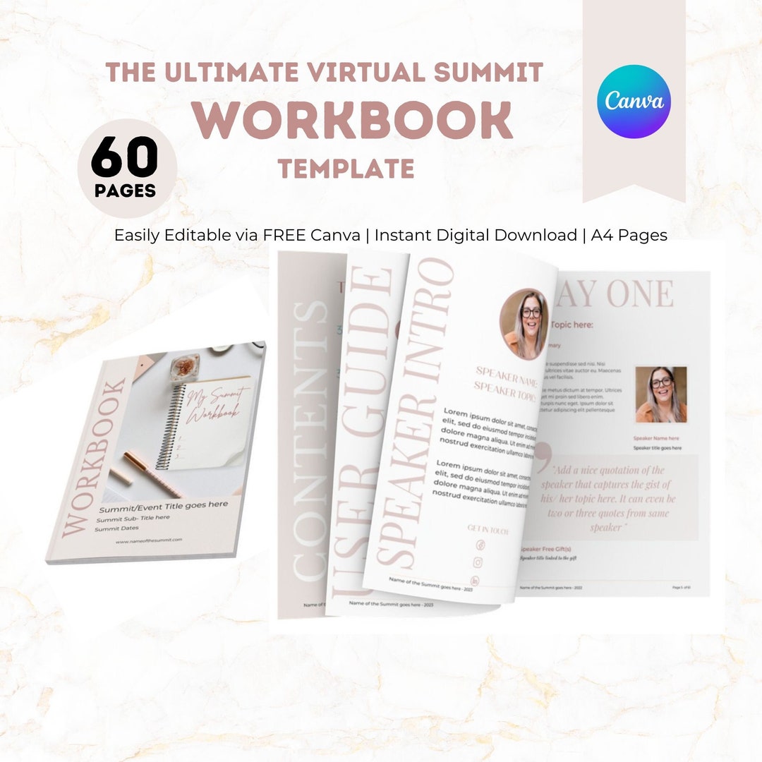 Canva Editable Workbook Template, Coaching Workbook Canva Template, Pdf ...