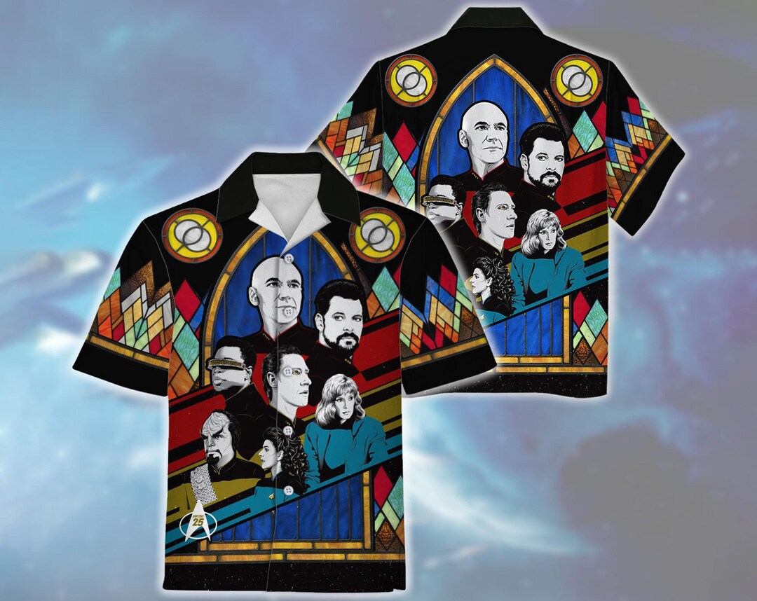 The Next Generation Retro Character Squares Stained Glass Hawaiian ...