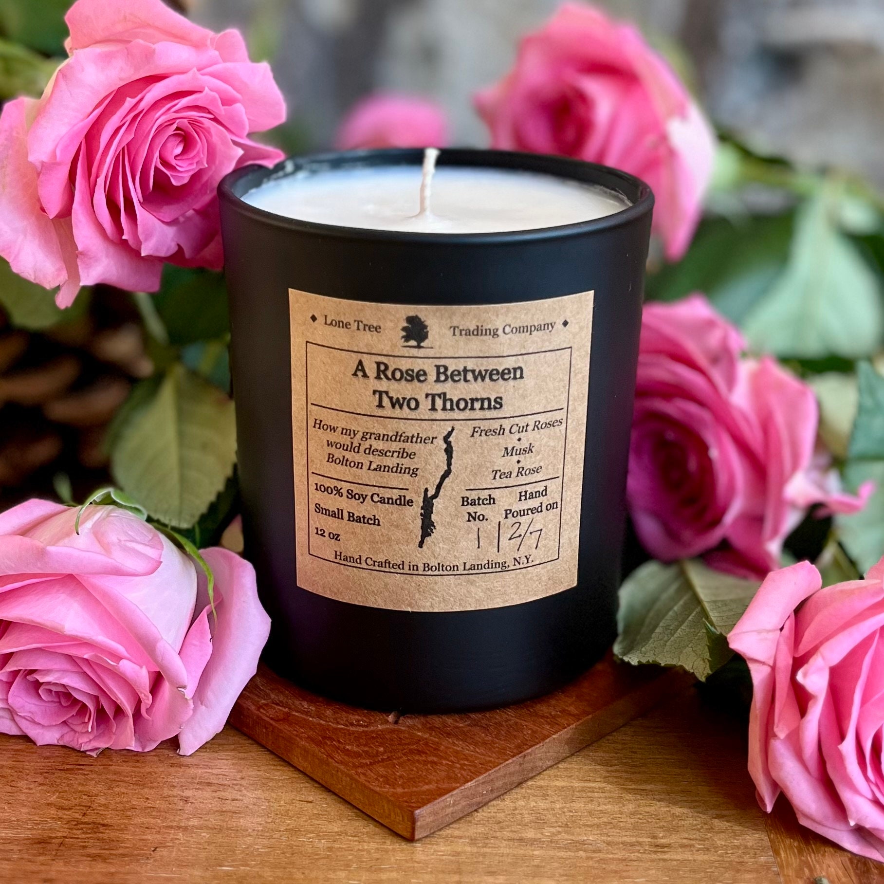 Rose Between Two Thorns / 12oz / Handmade Soy Candle / Small Batch ...
