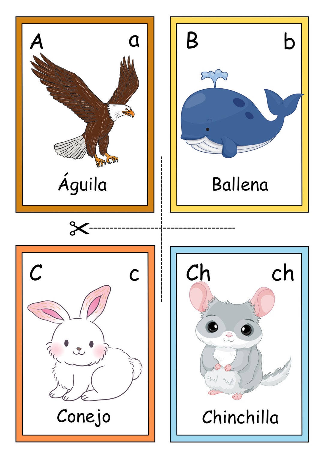 Abecedario De Animales En Espanol Animal Alphabet in Spanish - Etsy ...