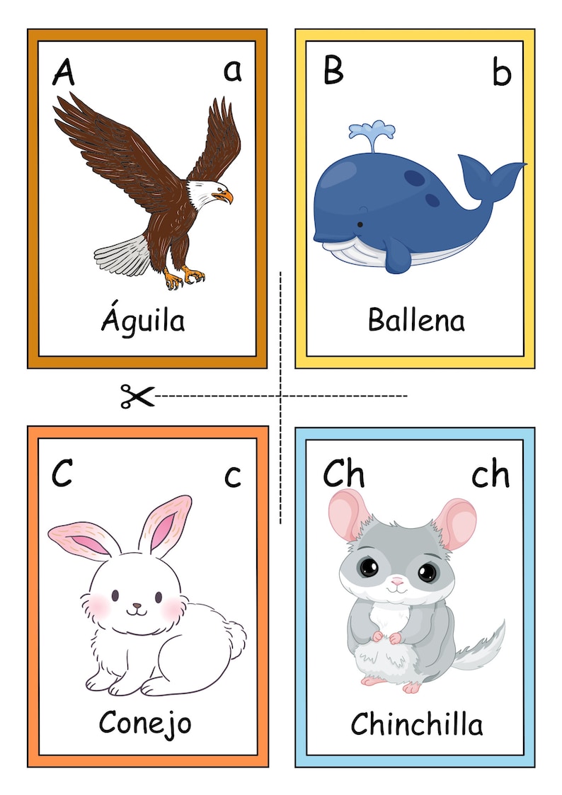 Abecedario De Animales En Espanol Animal Alphabet in Spanish - Etsy ...