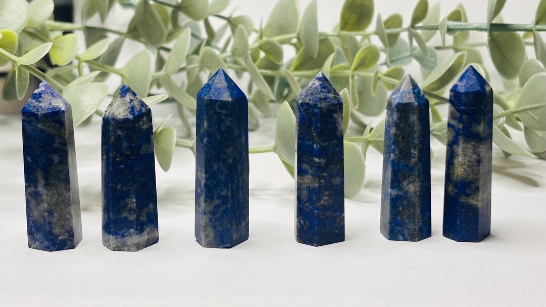 2-inch Lapis Lazuli Crystal Tower Hexagonal Obelisk Wand, Healing Stone ...