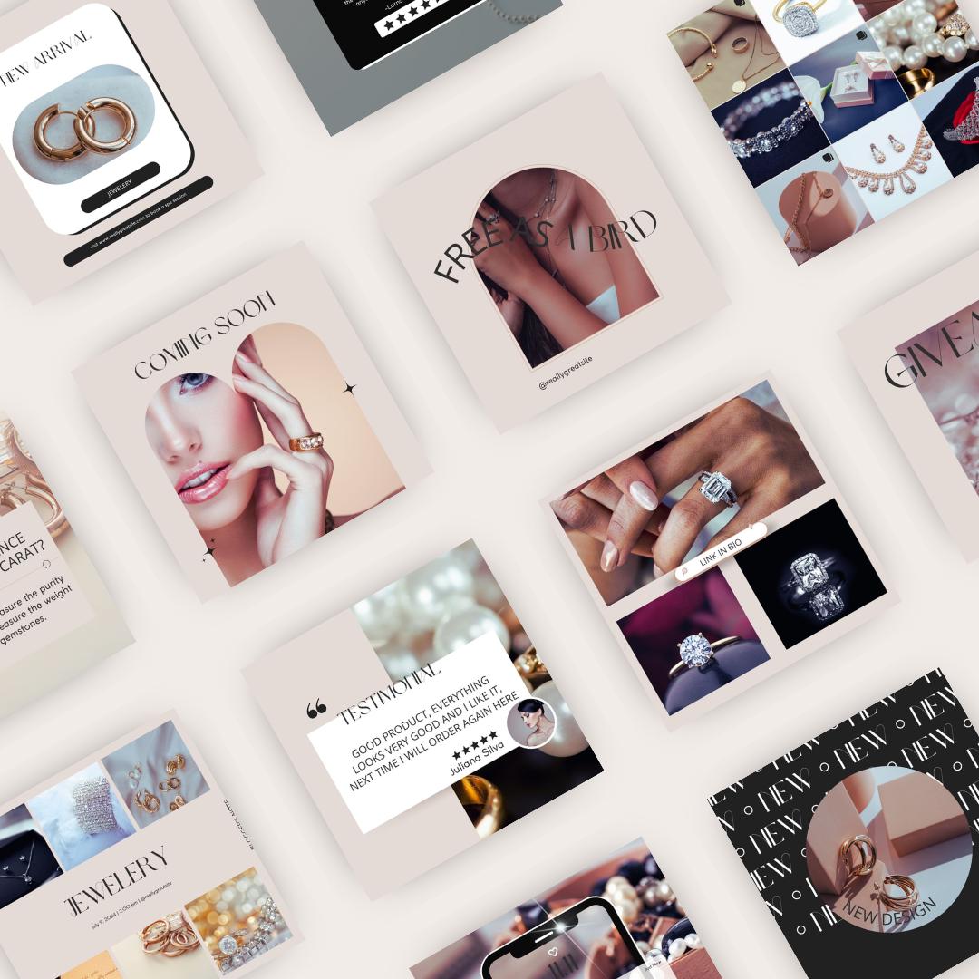 100 Jewelry Instagram Templates | Instagram Post Jewelry | PLR MRR ...