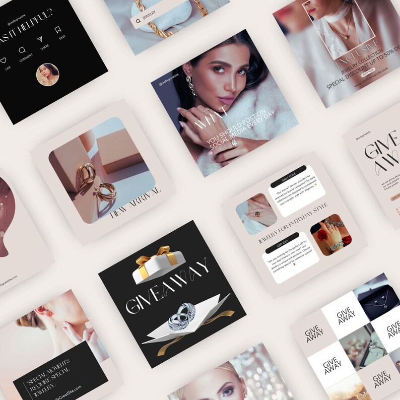 100 Jewelry Instagram Templates | Instagram Post Jewelry | PLR MRR ...