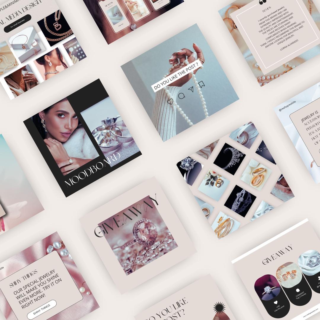 100 Jewelry Instagram Templates | Instagram Post Jewelry | PLR MRR ...