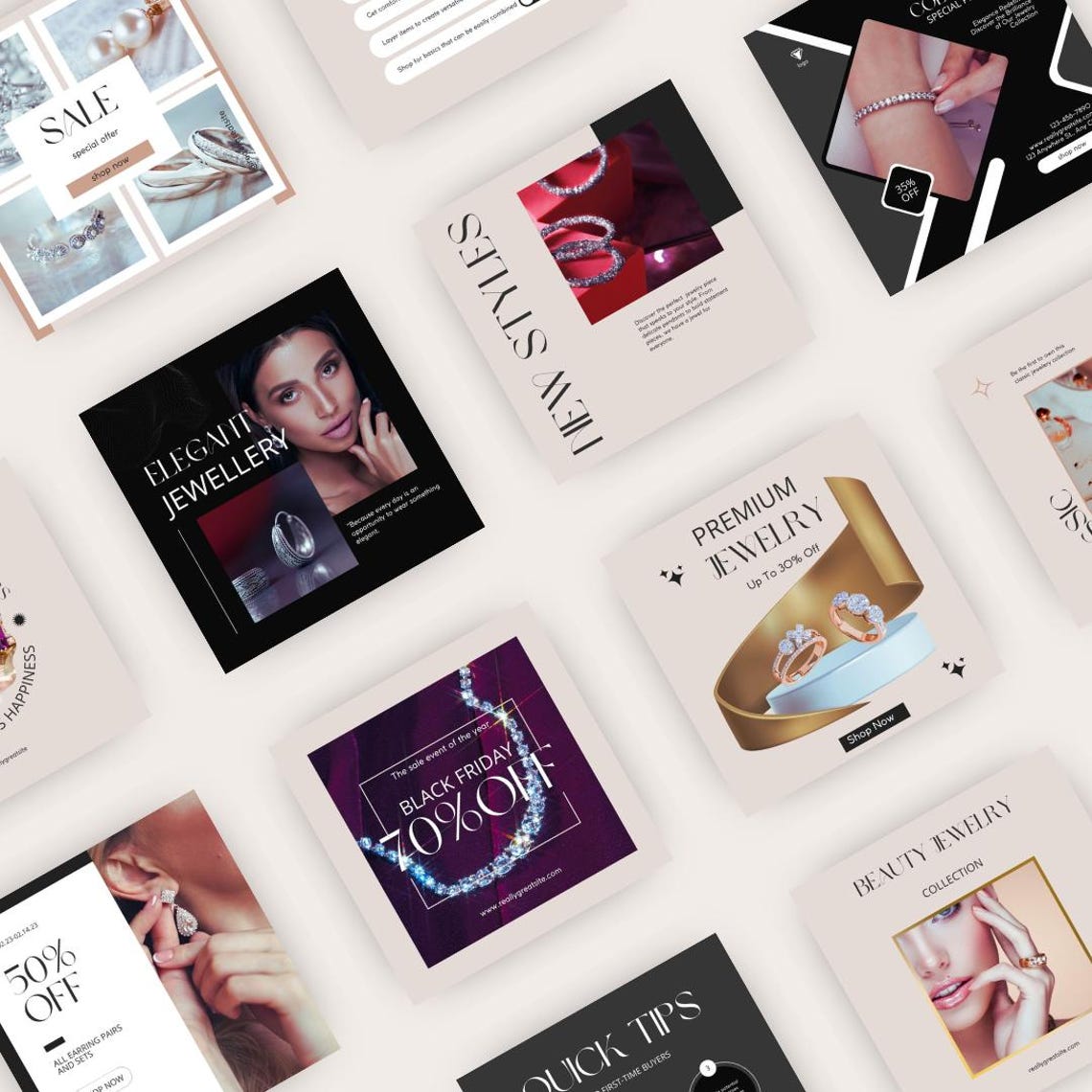 100 Jewelry Instagram Templates | Instagram Post Jewelry | PLR MRR ...