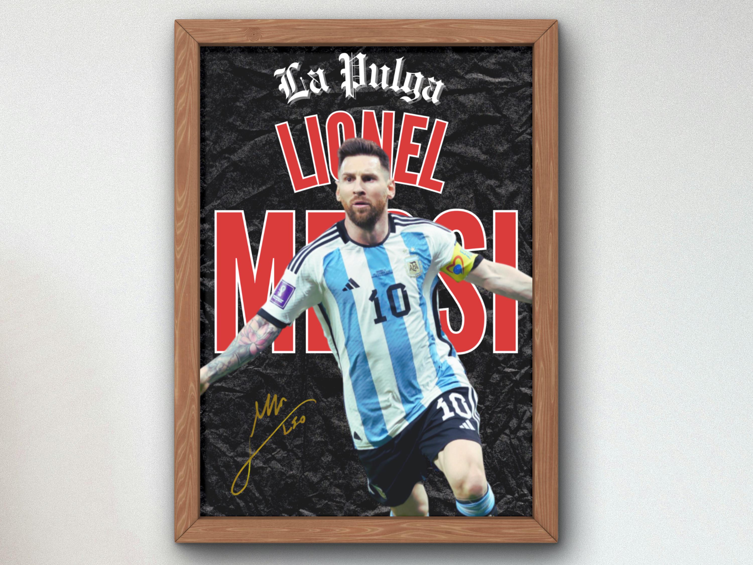 Lionel Messi Autographed Poster Football Print / Motivational Wall Art ...