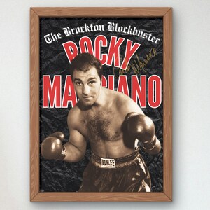 Rocky Marciano Autographed Poster Boxing Print / Motivational Wall Art ...