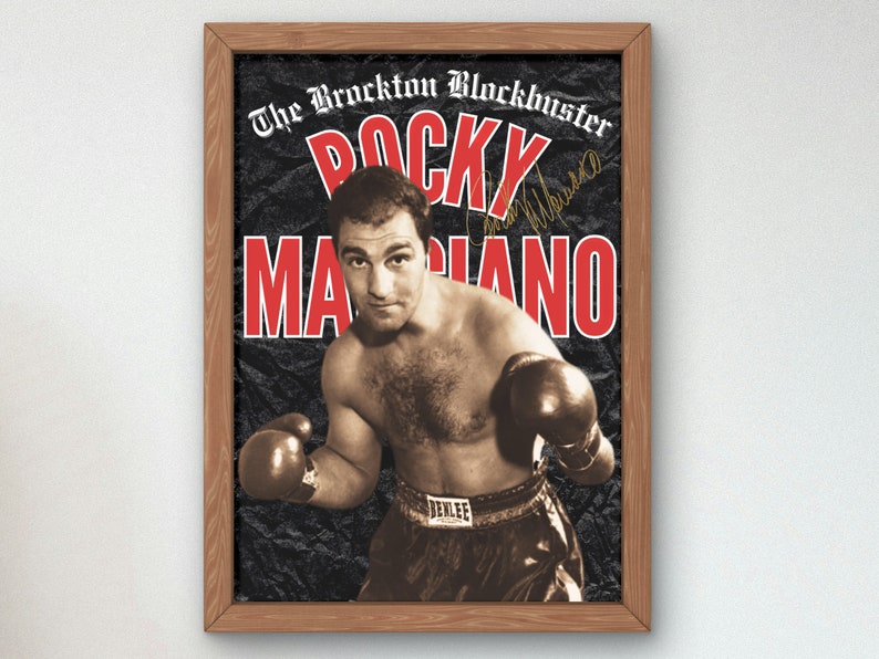 Rocky Marciano Autographed Poster Boxing Print / Motivational Wall Art ...