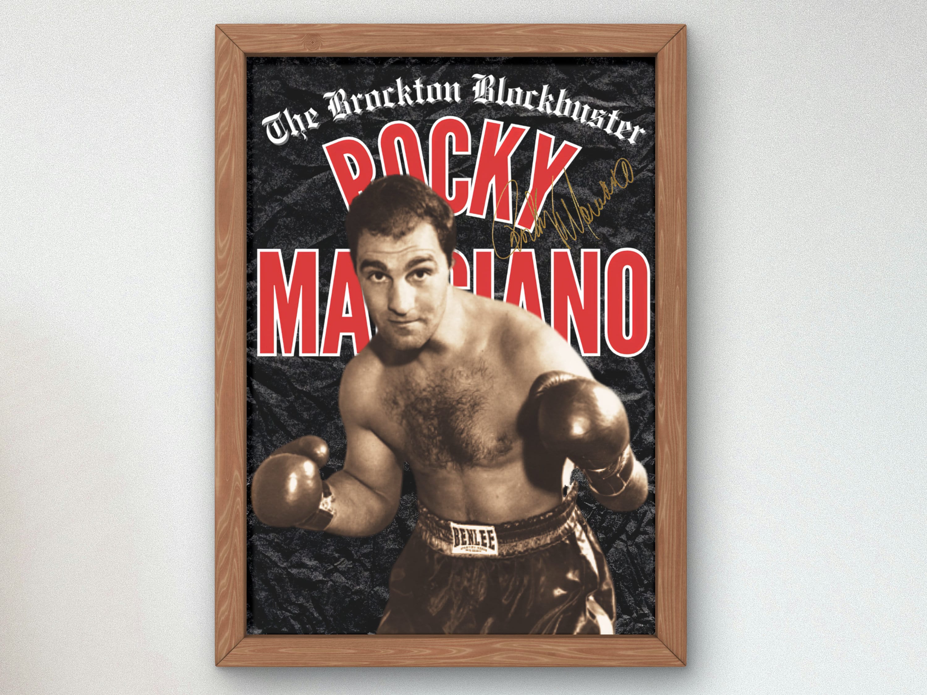 Rocky Marciano Autographed Poster Boxing Print / Motivational Wall Art ...