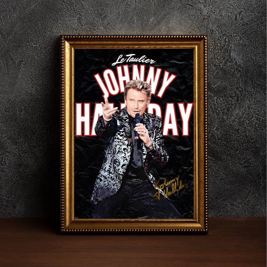 Poster Johnny Hallyday / Rockstar / Rap / Pop Star / Wall Poster / Wall ...