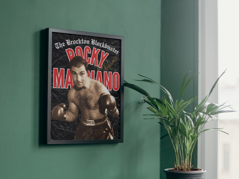Rocky Marciano Autographed Poster Boxing Print / Motivational Wall Art ...