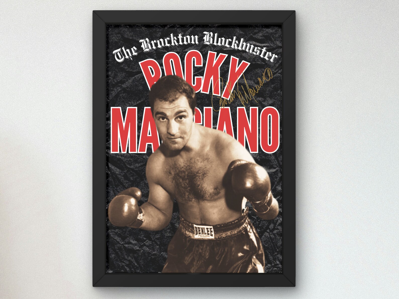 Rocky Marciano Autographed Poster Boxing Print / Motivational Wall Art ...