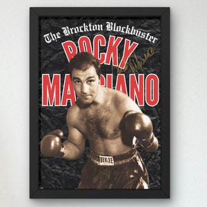 Rocky Marciano Autographed Poster Boxing Print / Motivational Wall Art ...
