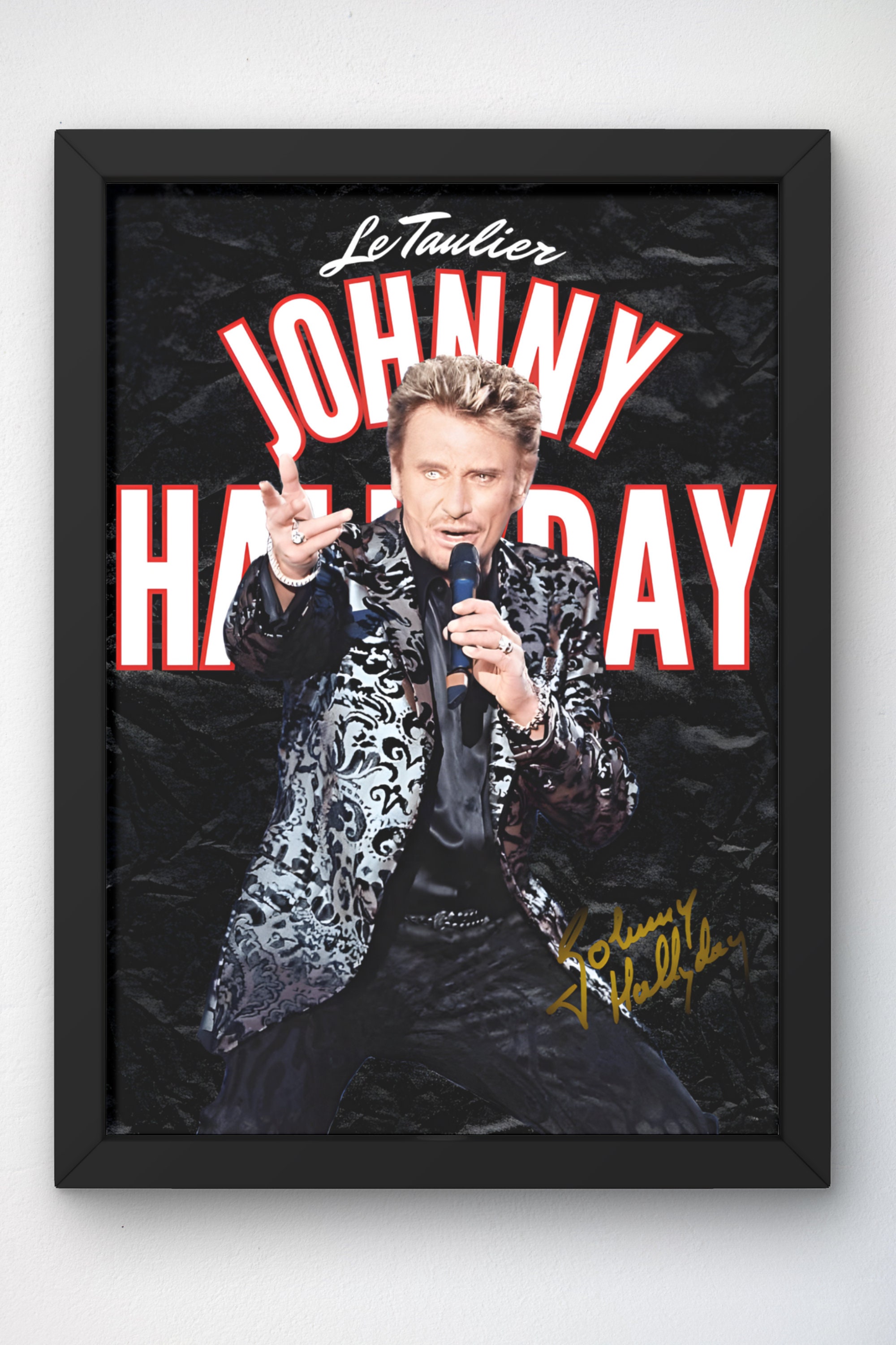 Poster Johnny Hallyday / Rockstar / Rap / Pop Star / Wall Poster / Wall ...