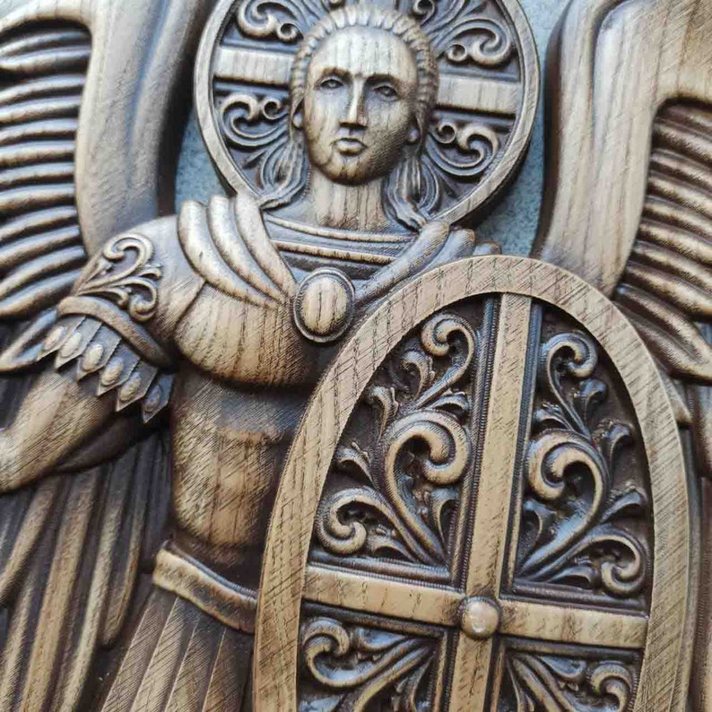 Bas-relief: Archangel Michael. Icon Archangel Michael. Christianity ...