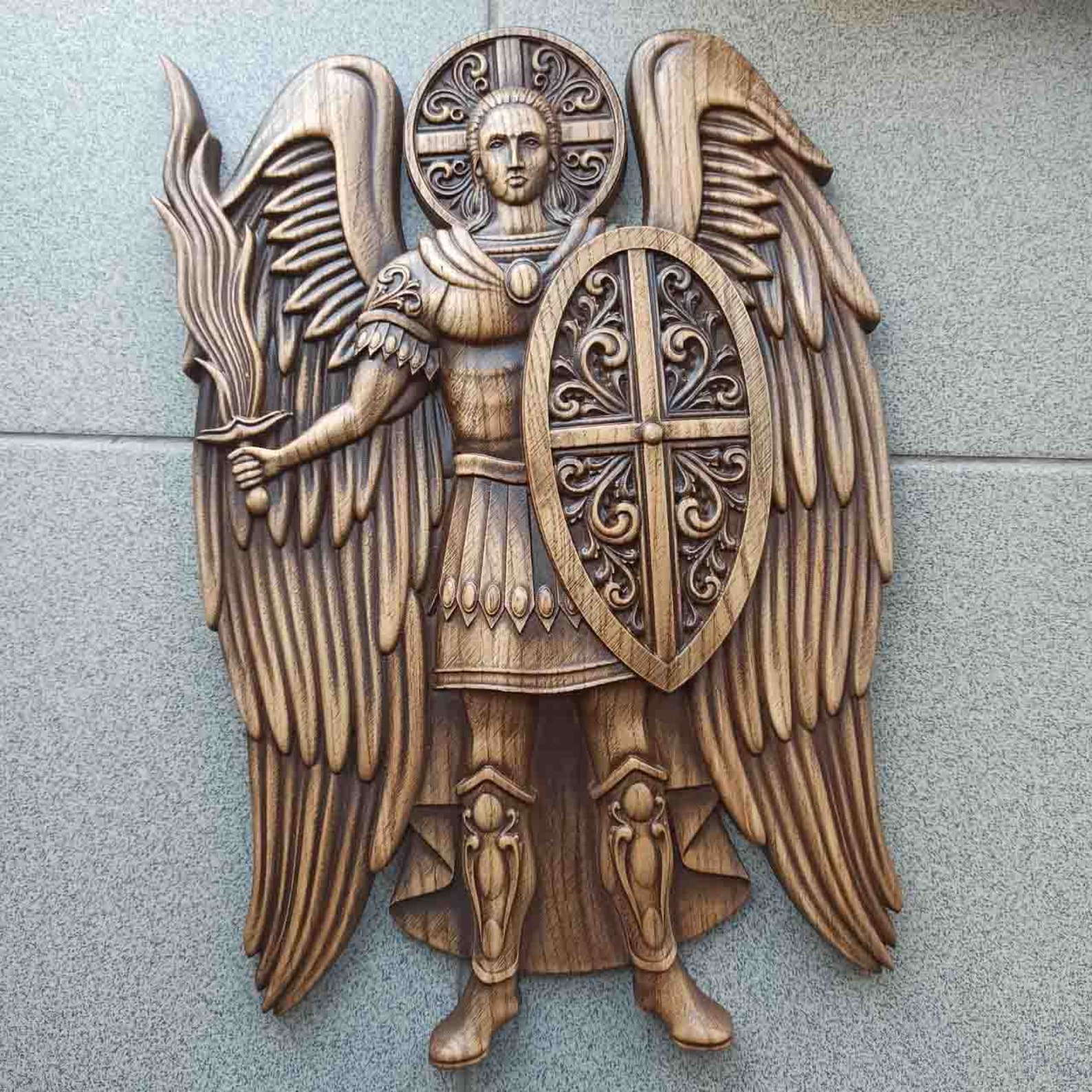 Bas-relief: Archangel Michael. Icon Archangel Michael. Christianity ...