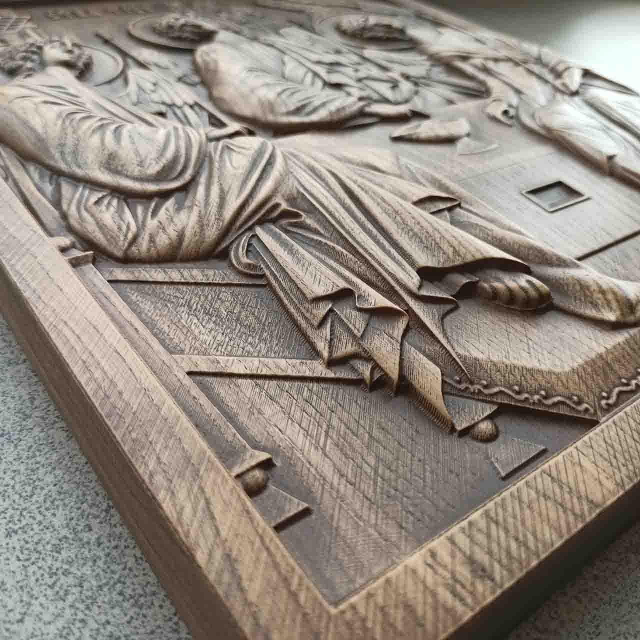 Painting: the Trinity. Divine Wooden Icons Holy Trinity. Wooden Print ...