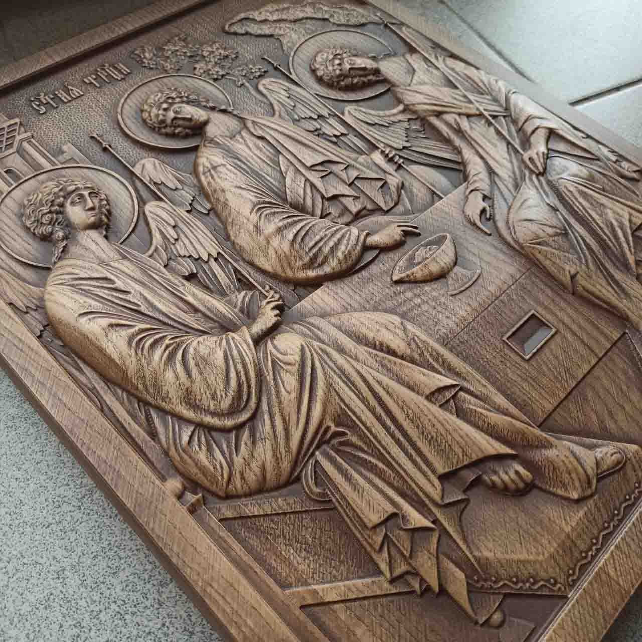 Painting: the Trinity. Divine Wooden Icons Holy Trinity. Wooden Print ...