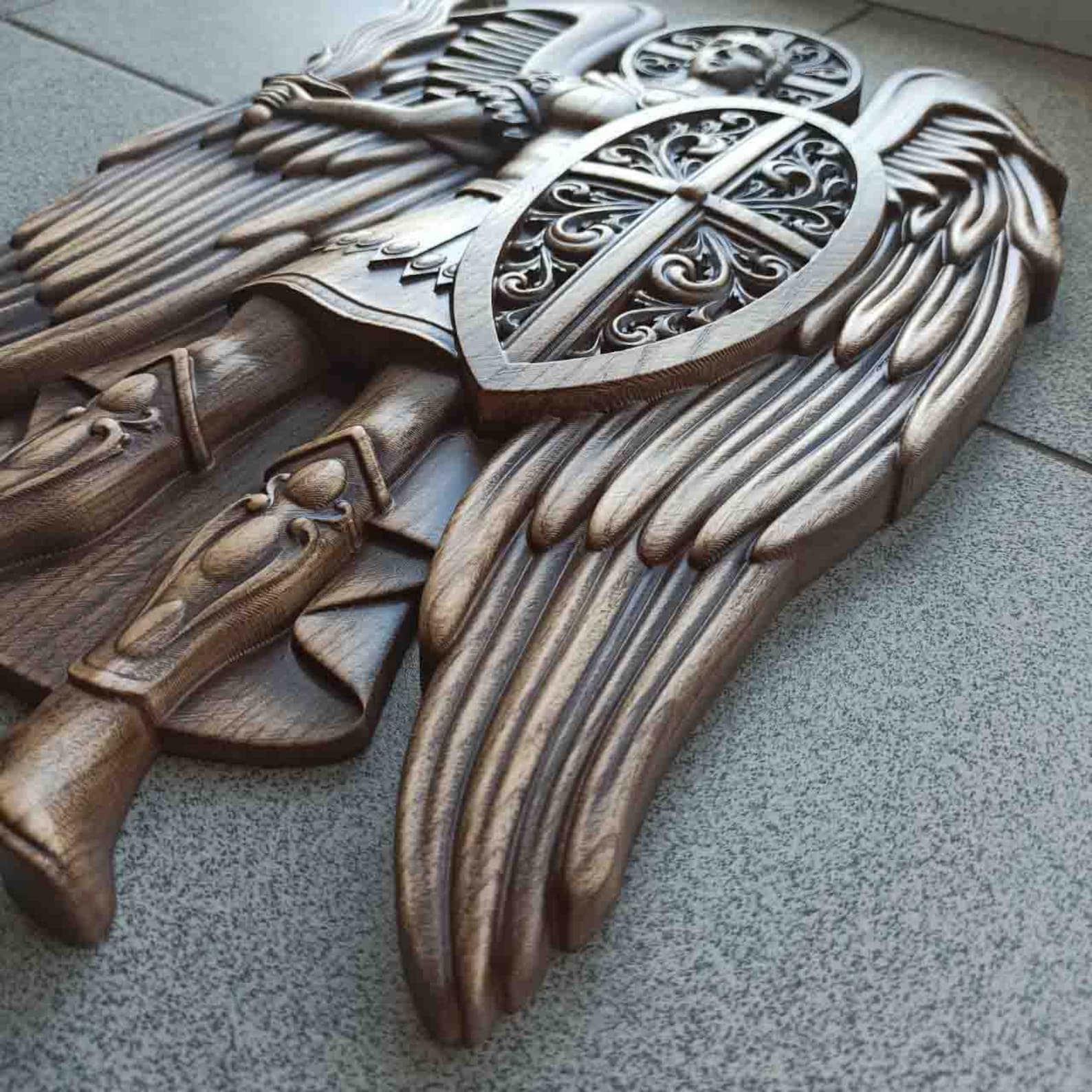 Bas-relief: Archangel Michael. Icon Archangel Michael. Christianity ...