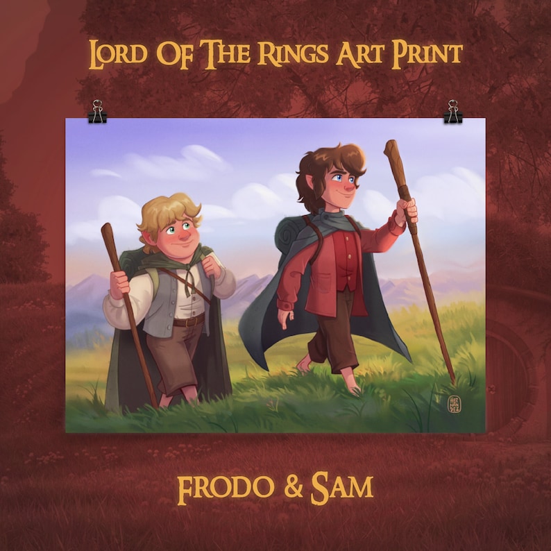 Frodo and Sam Art Print / Lord of the Rings Art / LOTR - Etsy
