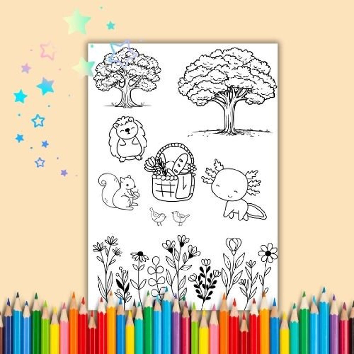 Axolotl Coloring Pages Kids Activity Kids Printables Instant Download ...