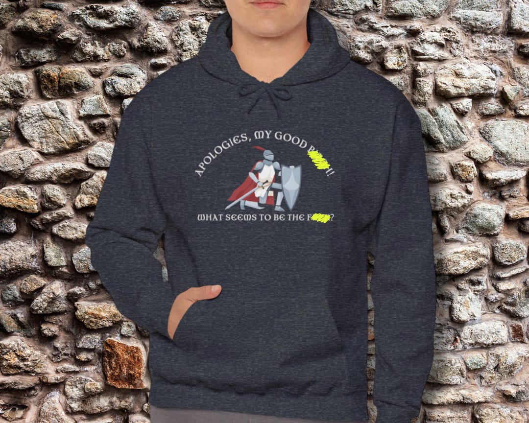 Funny Medieval Hoodie Knight Aesthetic Humorous Saying Cursing Shirt ...